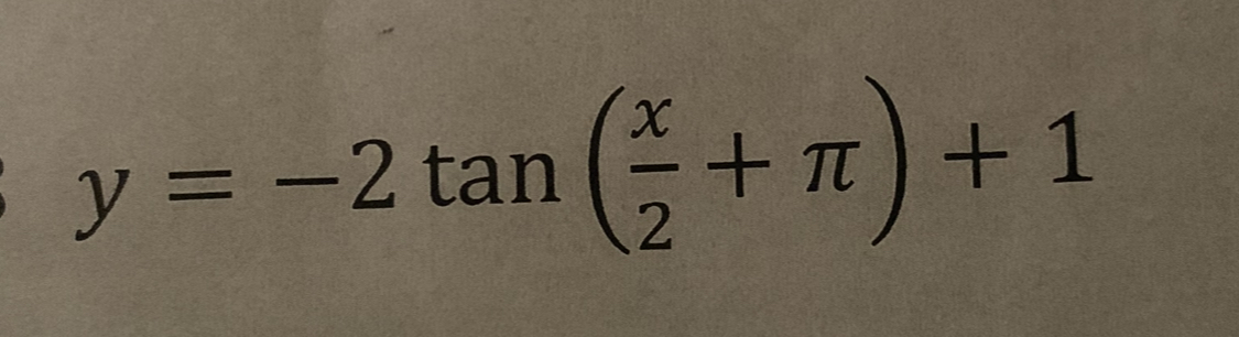 Solved y=-2tan(x2+π)+1 | Chegg.com