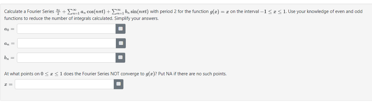 Solved Calculate a Fourier Series | Chegg.com