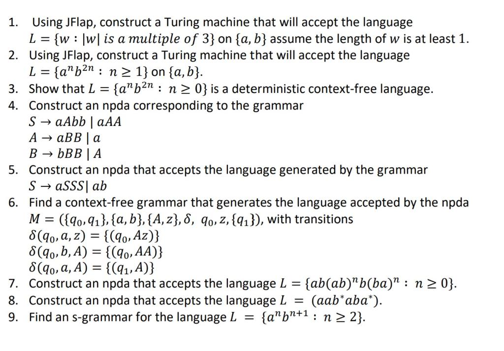 1. Using JFlap, construct a Turing machine that will | Chegg.com