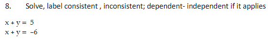 Solved 8. Solve, label consistent, inconsistent; | Chegg.com