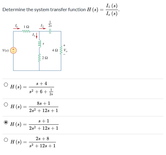 Solved Determine the system transfer function H (8) 11 (8) | Chegg.com