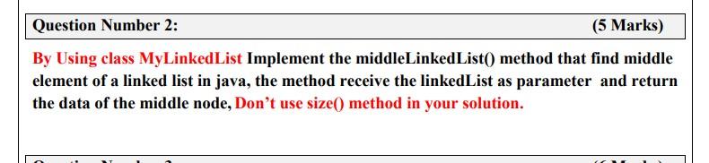Solved By Using class MyLinkedList Implement the | Chegg.com Solved By Using class MyLinkedList Implement the | Chegg.com