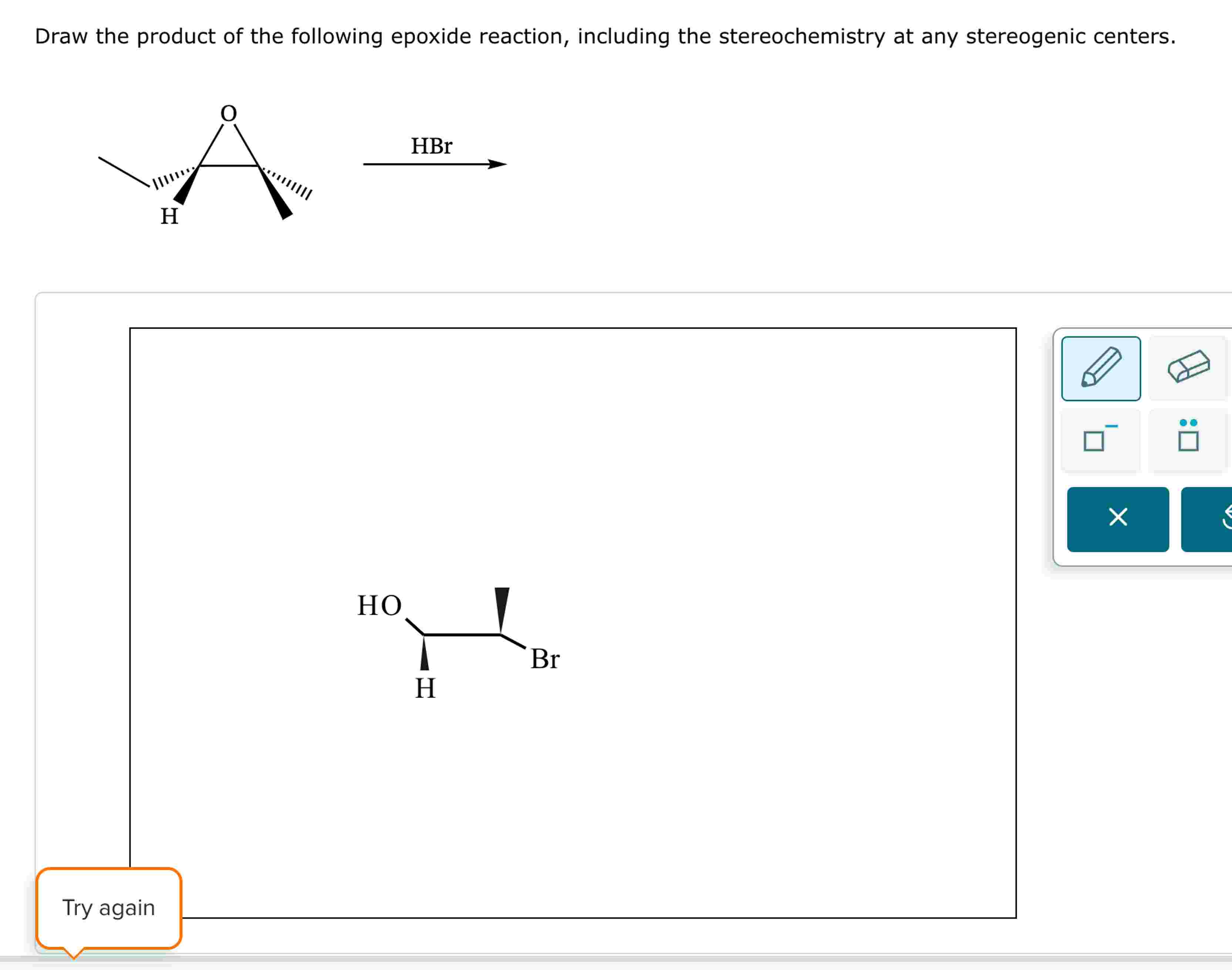 Solved Draw the product of the following epoxide reaction, | Chegg.com