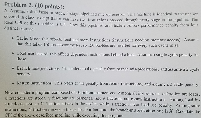 Problem 2. (10 points): A. Assume a dual issue | Chegg.com