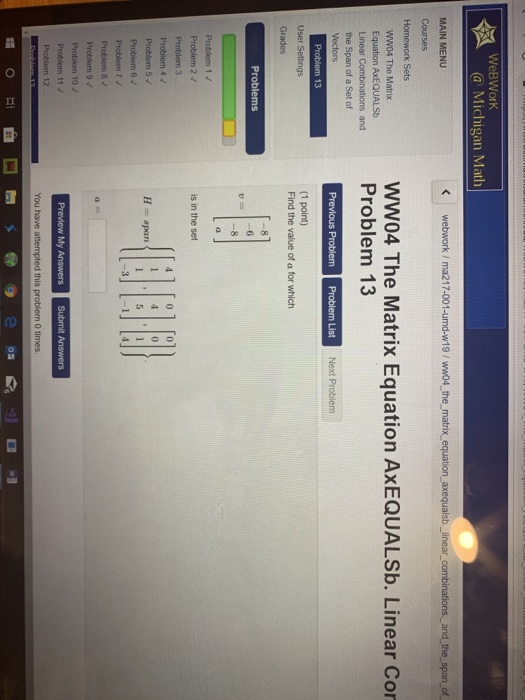 Solved webwork ma217-001-umd-w19 / wwo2 finding vector | Chegg.com