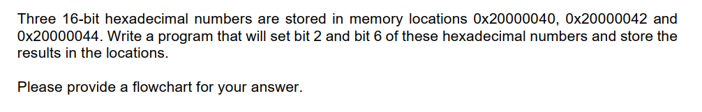 Solved Three 16-bit hexadecimal numbers are stored in memory | Chegg.com