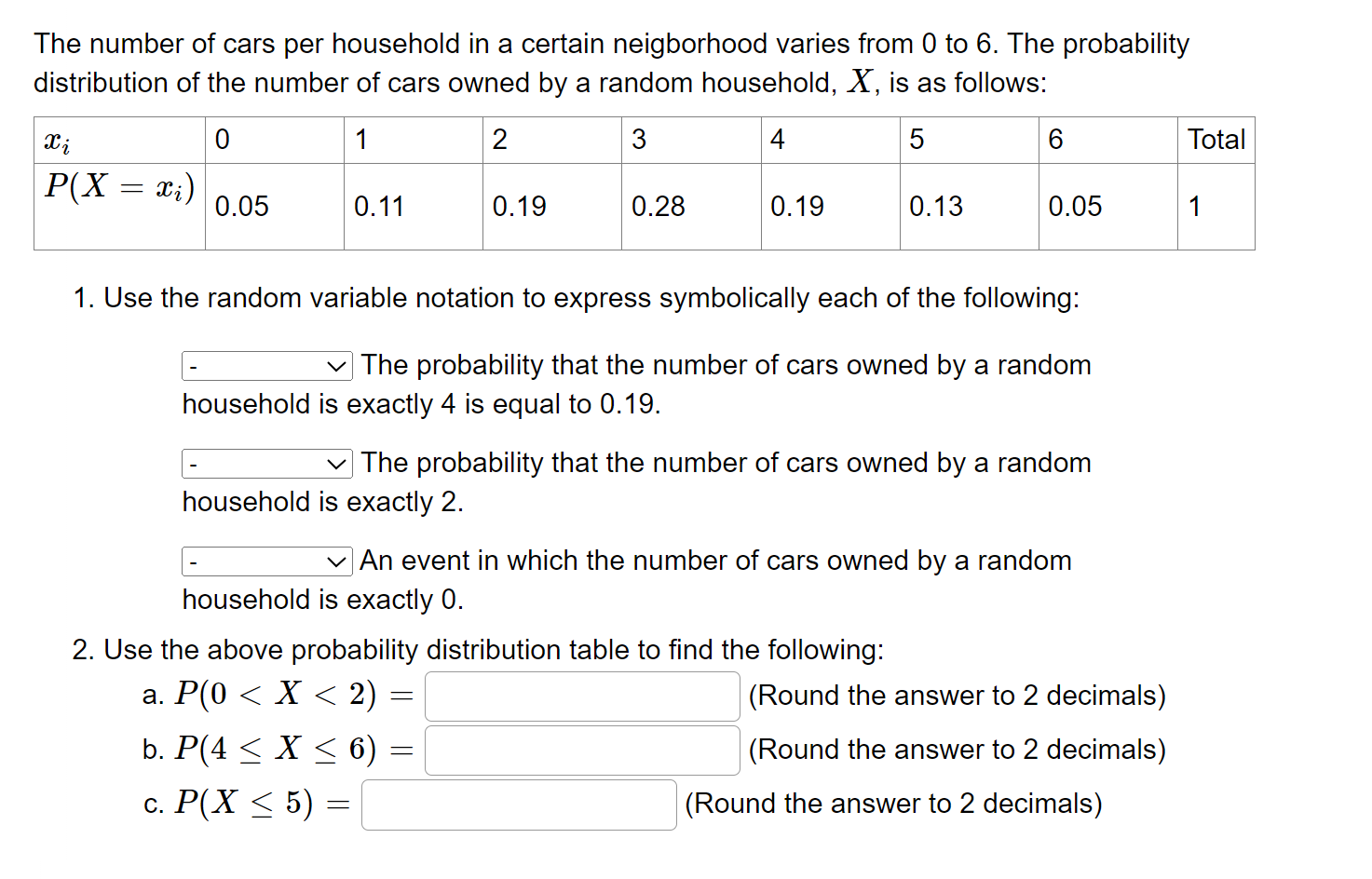 Solved The number of cars per household in a certain | Chegg.com