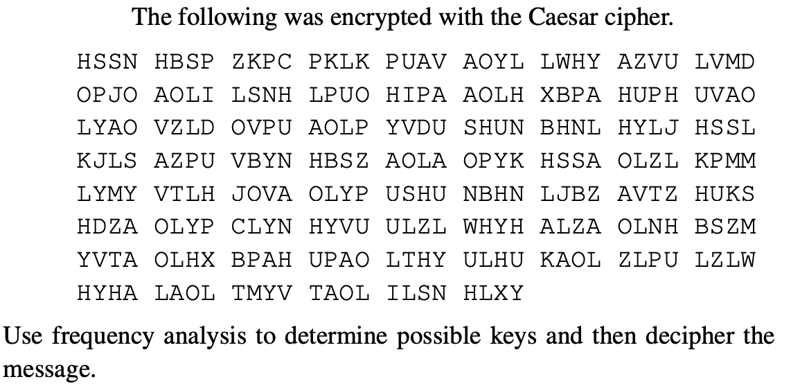 Solved The following was encrypted with the Caesar cipher. | Chegg.com