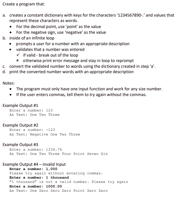 Solved Create a program that: a. creates a constant | Chegg.com