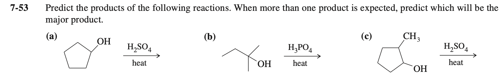 53 Predict the products of the following reactions. | Chegg.com