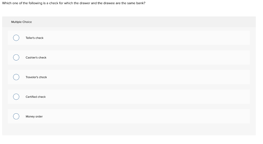 Solved Which of the following is a check for which the | Chegg.com