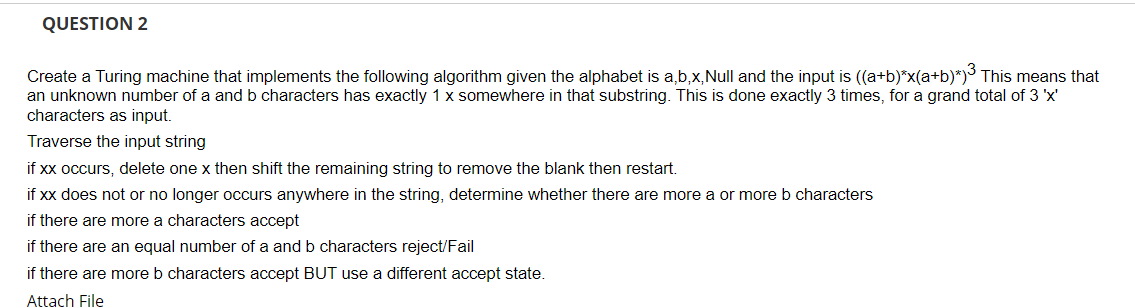 Solved Question 2 Create A Turing Machine That Implements 