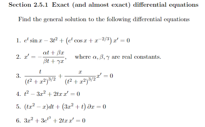 Solved Section 2.5.1 Exact (and almost exact) differential | Chegg.com