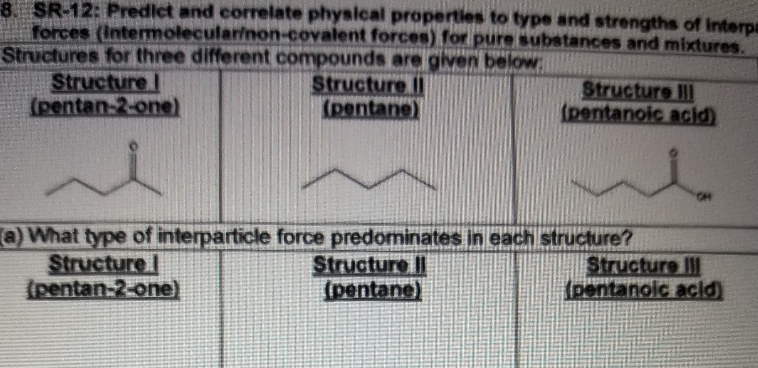 Solved 8. SR-12: Predict and correlate physical properties | Chegg.com