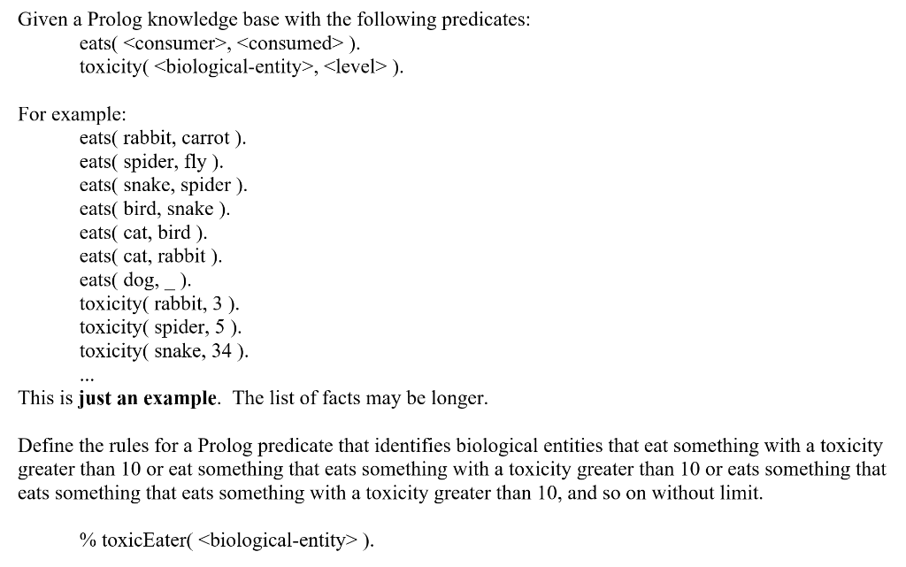 Solved Given a Prolog knowledge base with the following | Chegg.com