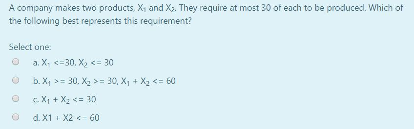 Solved A company makes two products, X1 and X2. They require | Chegg.com