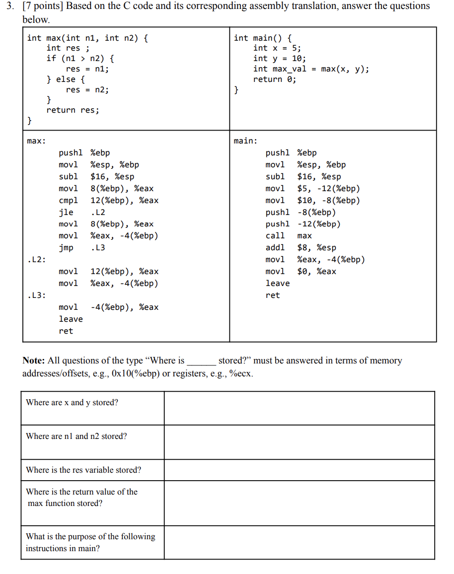 Solved Note: All questions of the type "Where is stored?" | Chegg.com