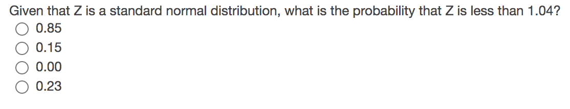 Solved Given that Z is a standard normal distribution, what | Chegg.com