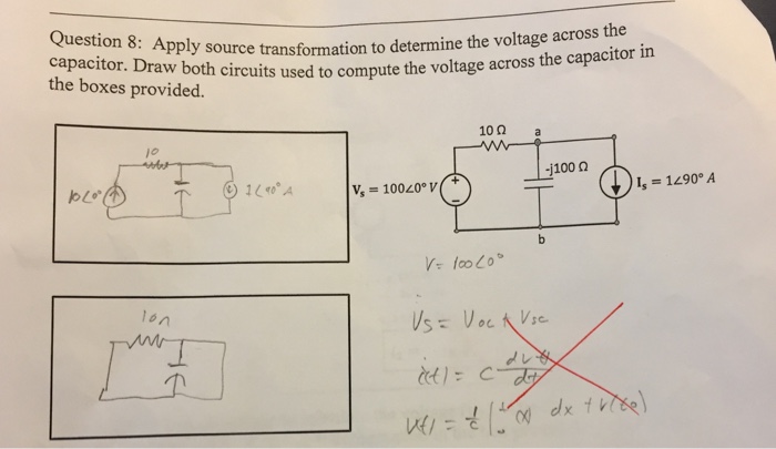 Solved Apply source transformation to determine the voltage | Chegg.com