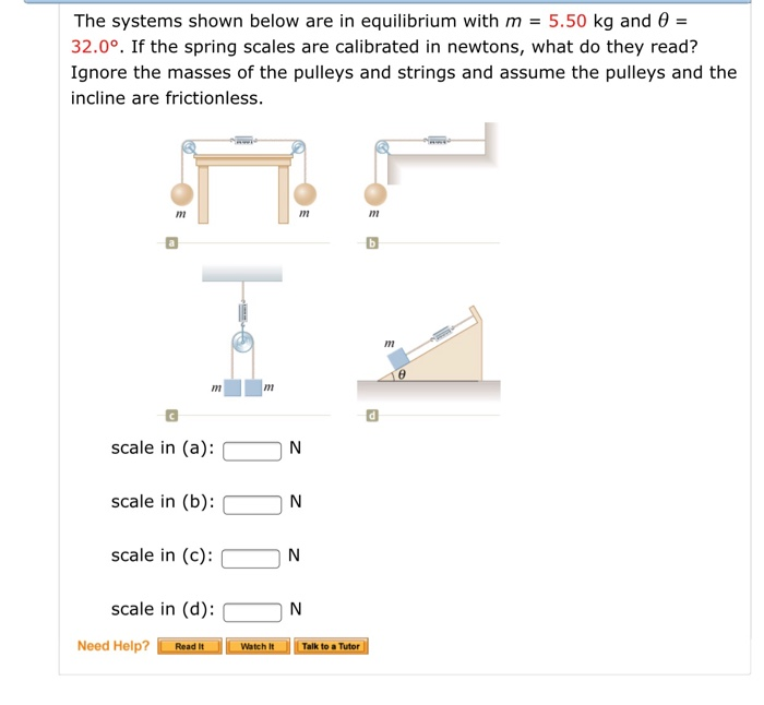 Solved The systems shown below are in equilibrium with m | Chegg.com