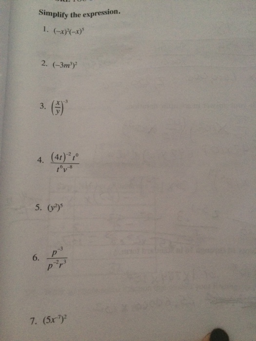 Solved Simplify the expression. 2. (-3m) 3. 4. (41) 2r t v | Chegg.com