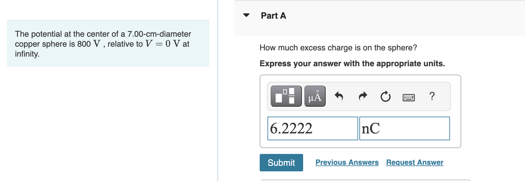 Solved The potential at the center of a 7.00−cm-diameter | Chegg.com