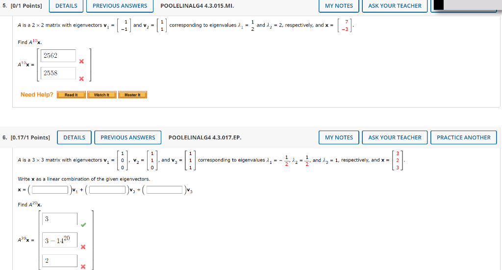 Solved 5. (0/1 Points] DETAILS PREVIOUS ANSWERS POOLELINALG4 | Chegg.com