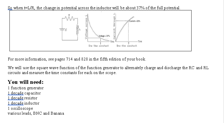 Solved Physics 280 Experiment 8, RL and RC Circuits In this | Chegg.com