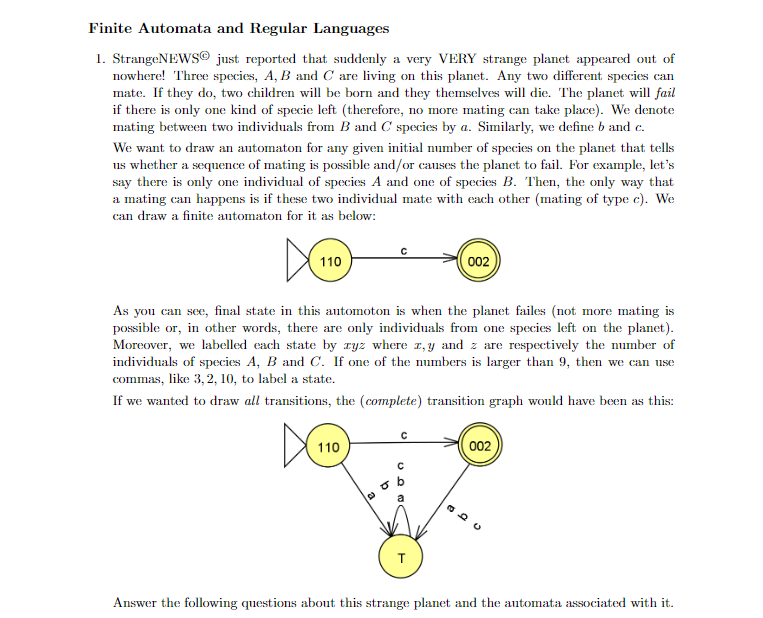 Solved A What Is The Alphabet Σ In The Automata Associated 9534