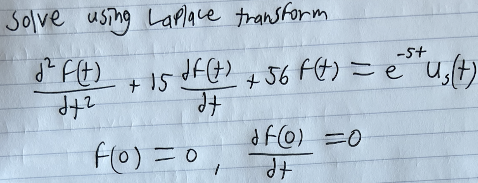 Solved Solve using Laplace transform | Chegg.com