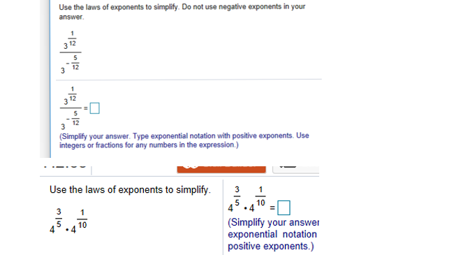 Solved Use the laws of exponents to simplify. Do not use | Chegg.com