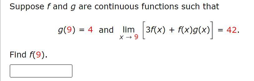 Solved Suppose f and g are continuous functions such that | Chegg.com