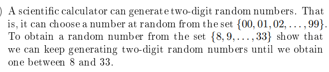 Solved A scientific calculator can generate two-digit random | Chegg.com