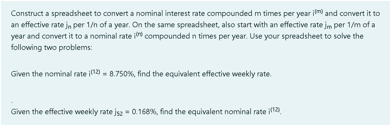 Solved PLease construct a spreadsheet and leave me a link | Chegg.com
