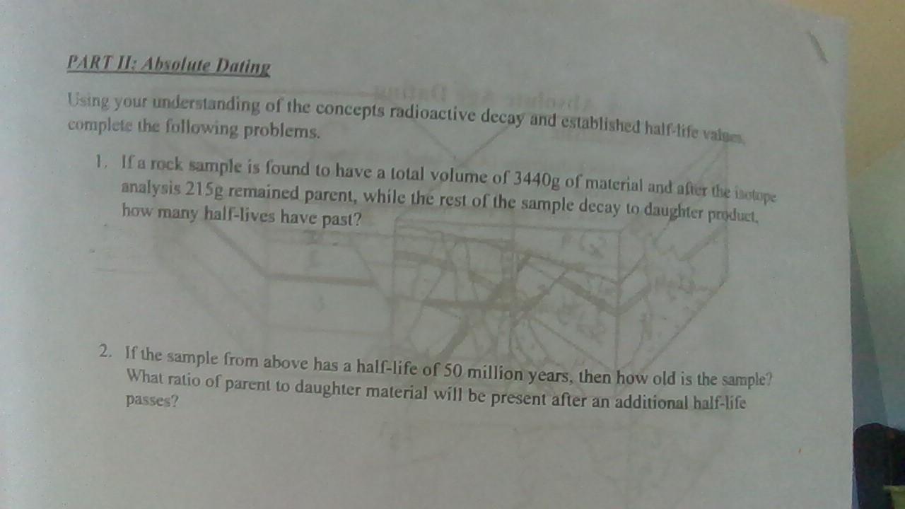 Solved PART H: Absolute Datims Using your understanding of | Chegg.com