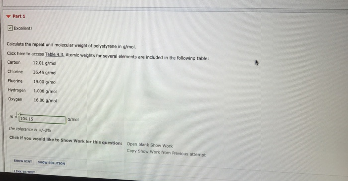 Solved Part 1 回excellent Calculate The Repeat Unit