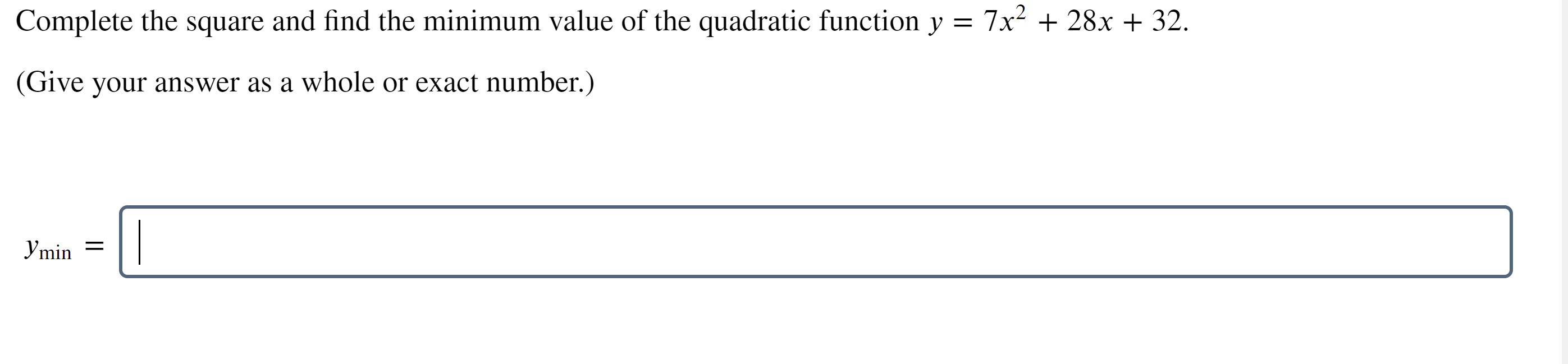 Solved Complete the square and find the minimum value of the | Chegg.com