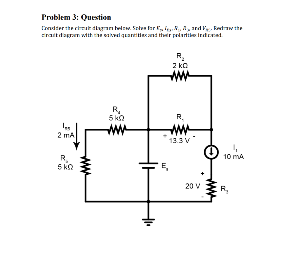 Solved Problem 3: Question Consider the circuit diagram | Chegg.com Solved Problem 3: Question Consider the circuit diagram | Chegg.com