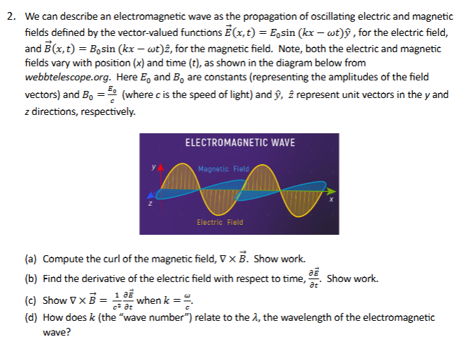 We ﻿can describe an ﻿electromagnetic wave as ﻿the | Chegg.com