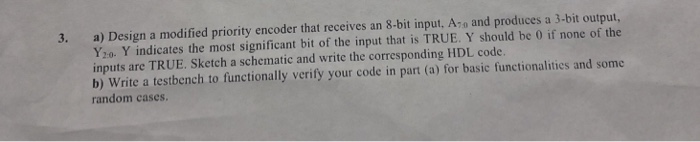 Solved 3. a) Design a modified priority encoder that | Chegg.com