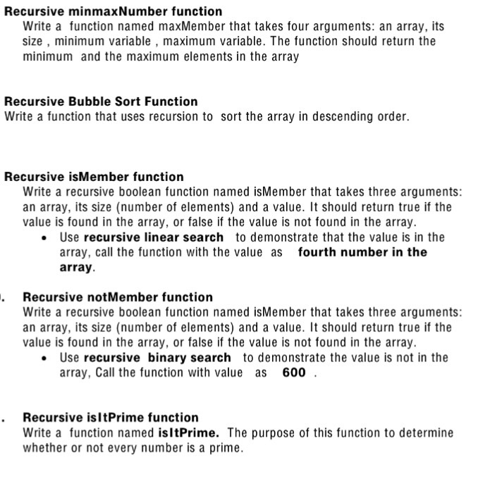 Solved Accepts array size from the keyboard. Size must be a | Chegg.com