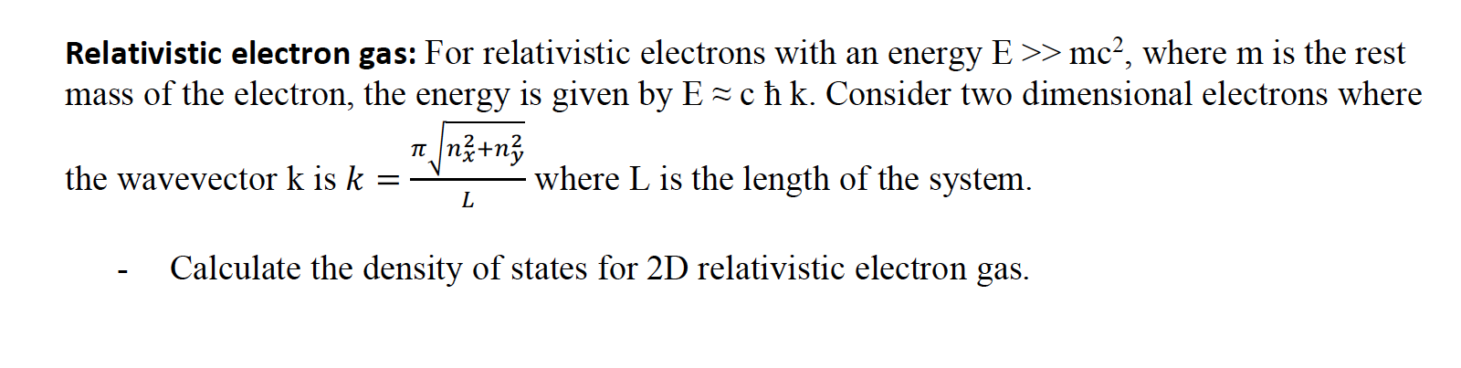 Solved Relativistic electron gas: For relativistic electrons | Chegg.com