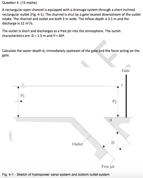 Solved Question 4. (12 marks) A rectangular open channel is | Chegg.com