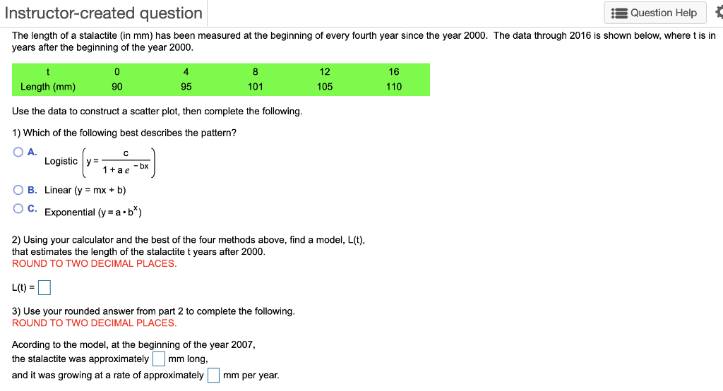 Solved Instructor-created question Question Help The length | Chegg.com