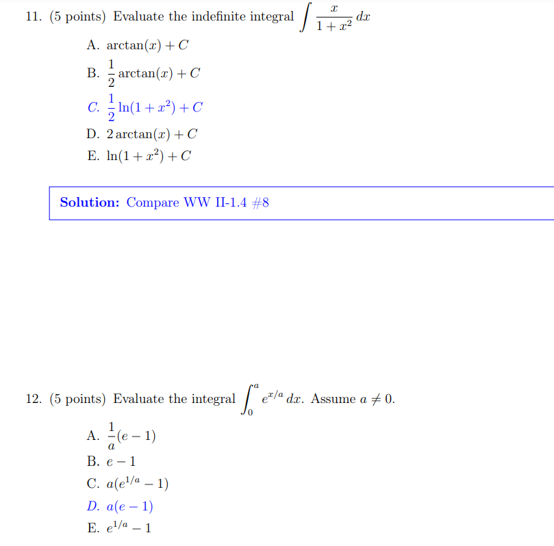 Solved 11. (5 points) Evaluate the indefinite integral | Chegg.com