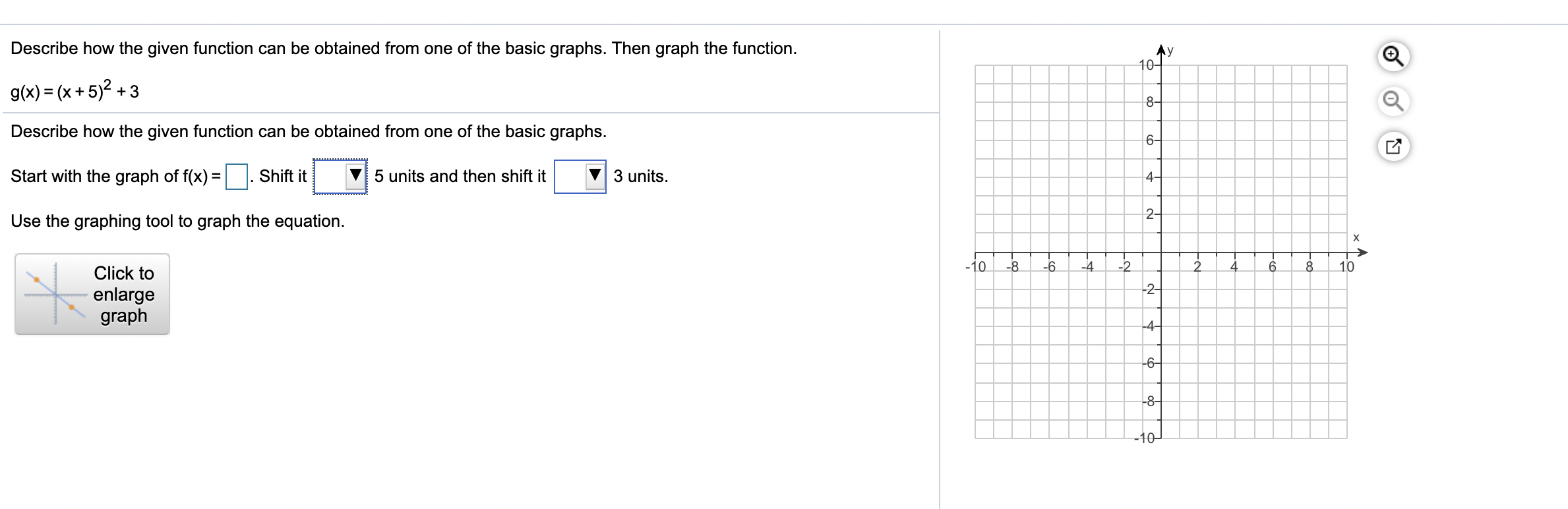 Solved Describe how the given function can be obtained from | Chegg.com