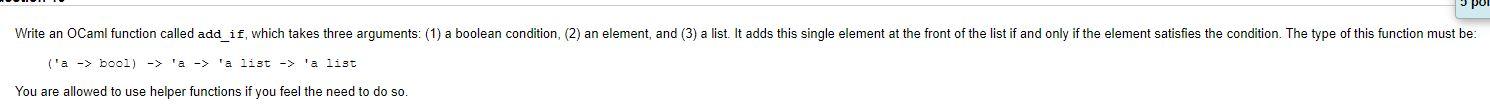 Solved Write An Ocaml Function Called Addif Which Takes 