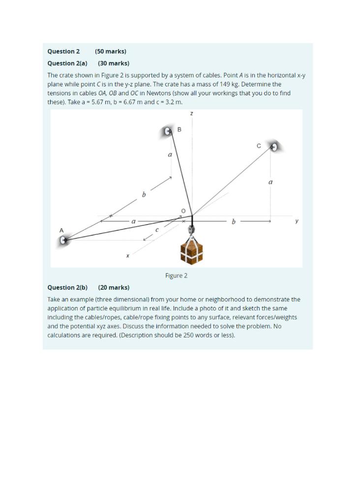 Solved Question 2 (50 marks) Question 2(a) (30 marks) The | Chegg.com
