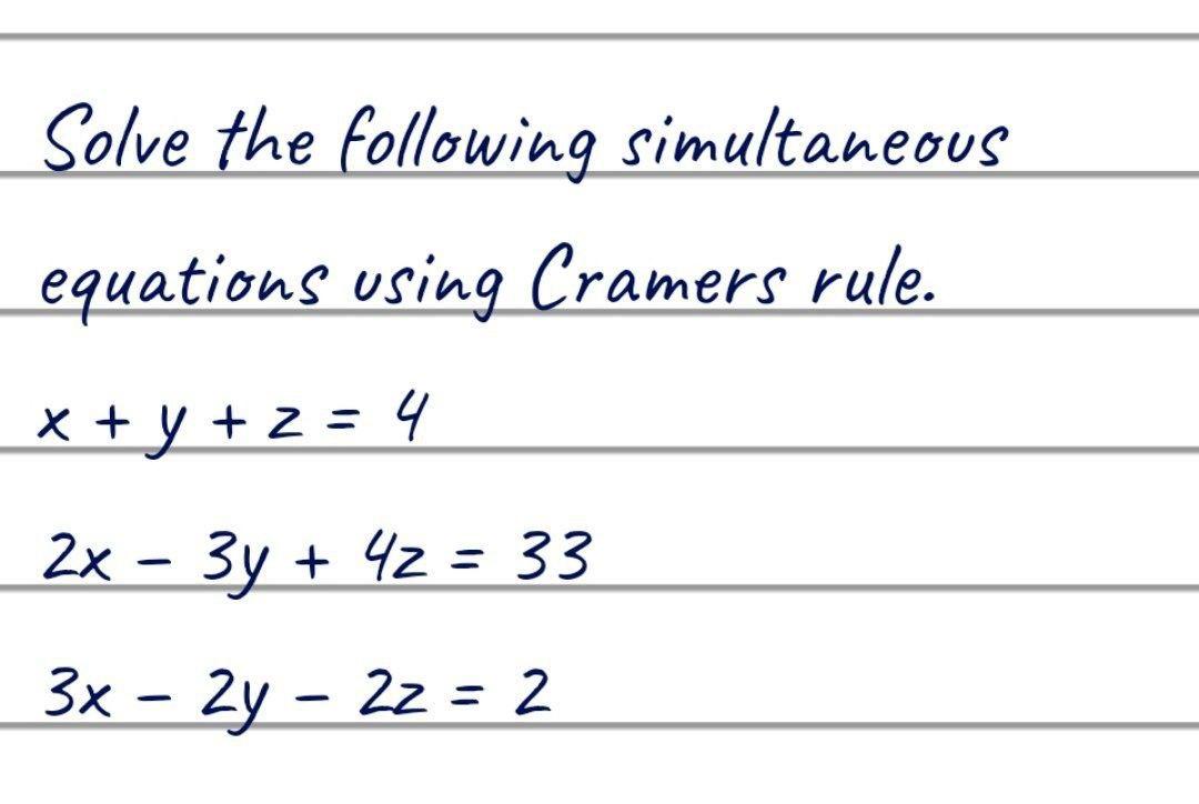 Solved Solve the following simultaneous equations using | Chegg.com