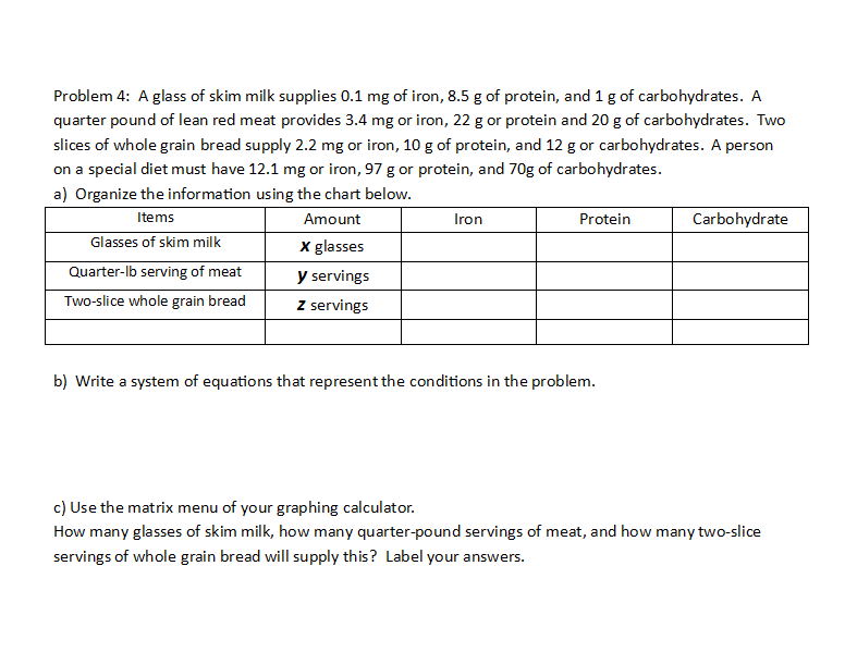 Solved Problem 4: A glass of skim milk supplies 0.1mg of | Chegg.com